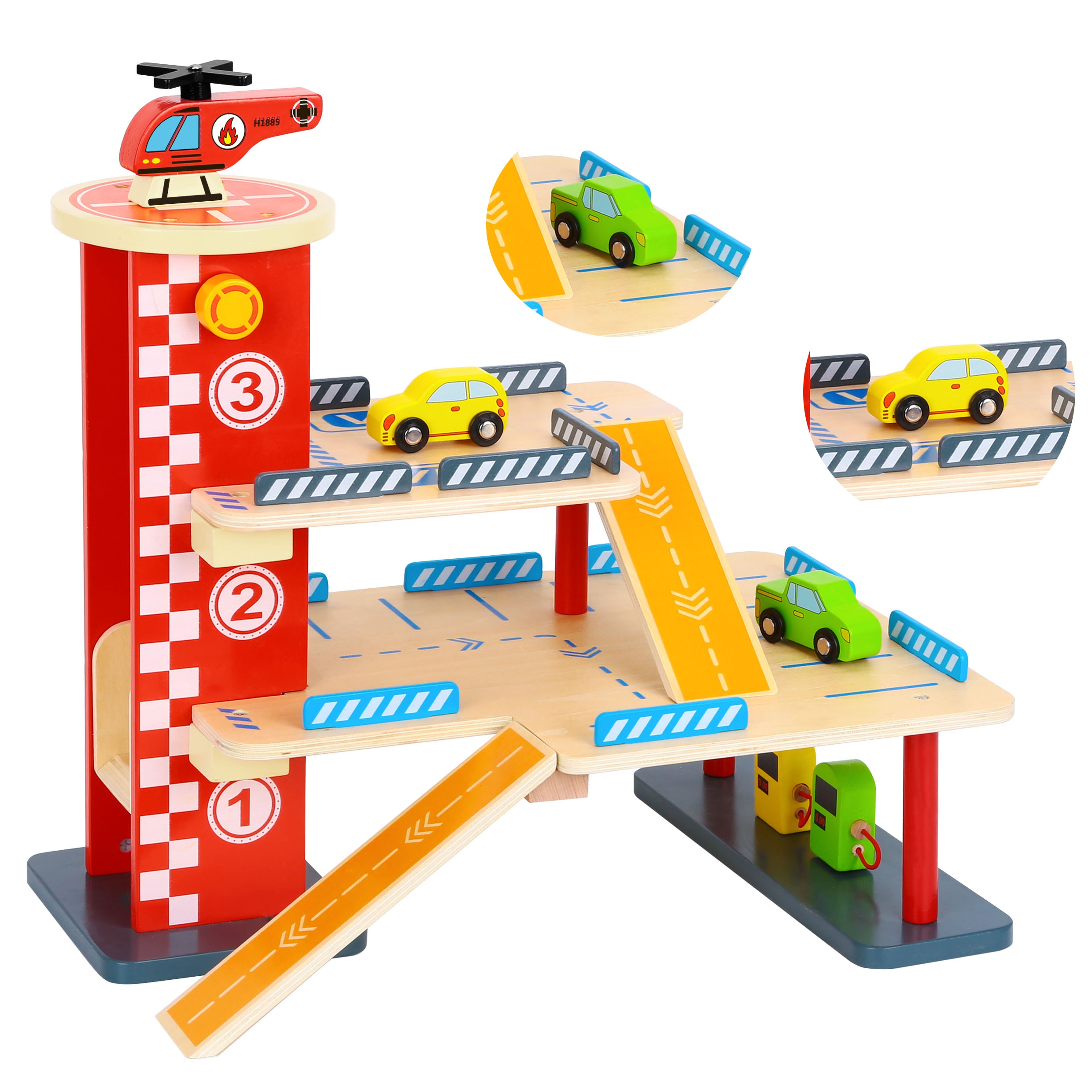 TOOKY TOY Drewniany Gara Parking L dowisko Stacja Benzynowa AUTKA I tooky-toy-drewniany-gara-parking-l-dowisko-stacja-benzynowa-autka-i